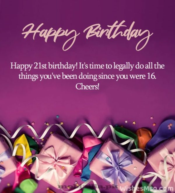 Best Funny 21st Birthday Wishes, Messages, & Quotes with Images